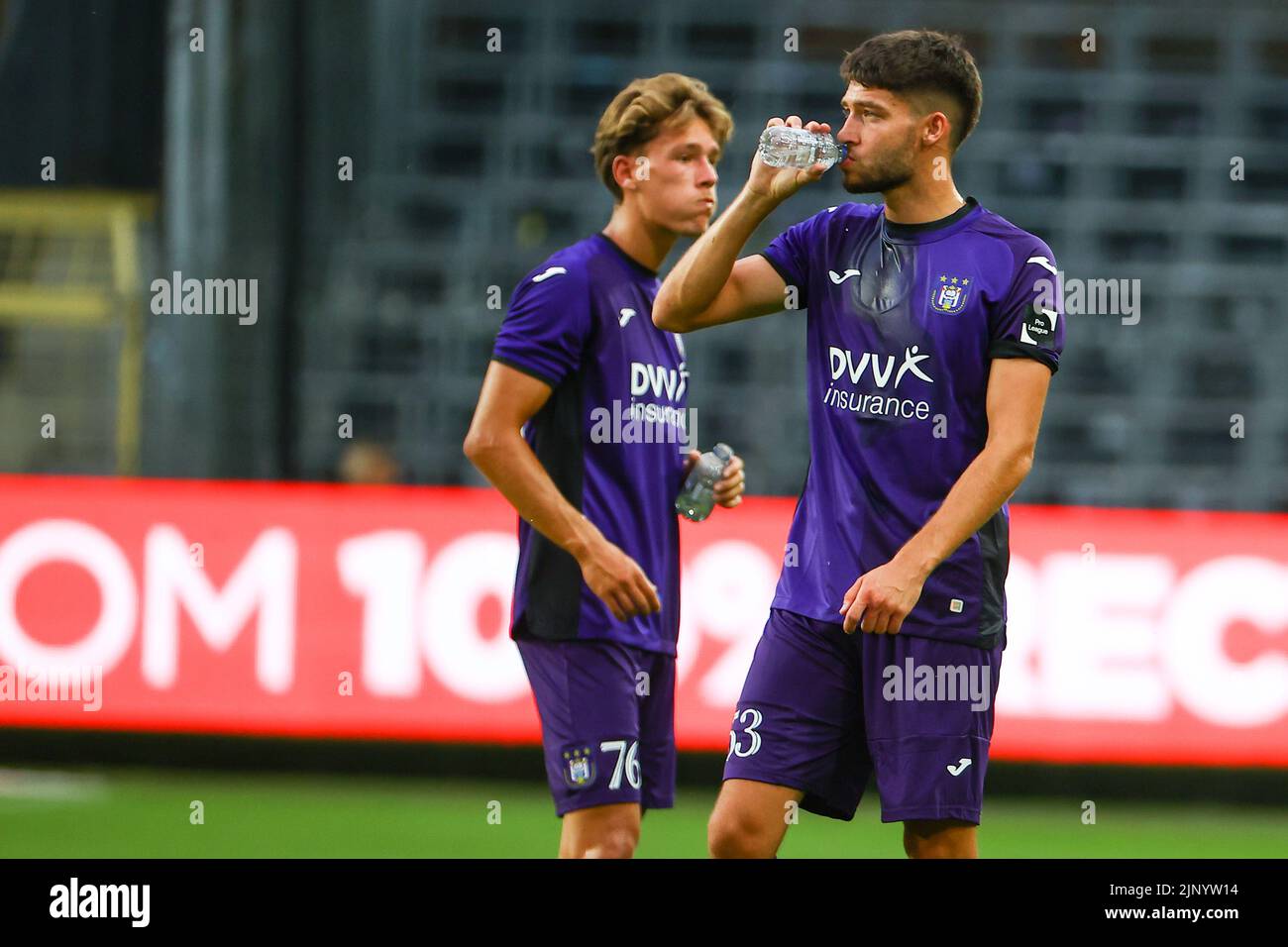 RSCA Futures' players pictured during drinking water at a soccer match ...
