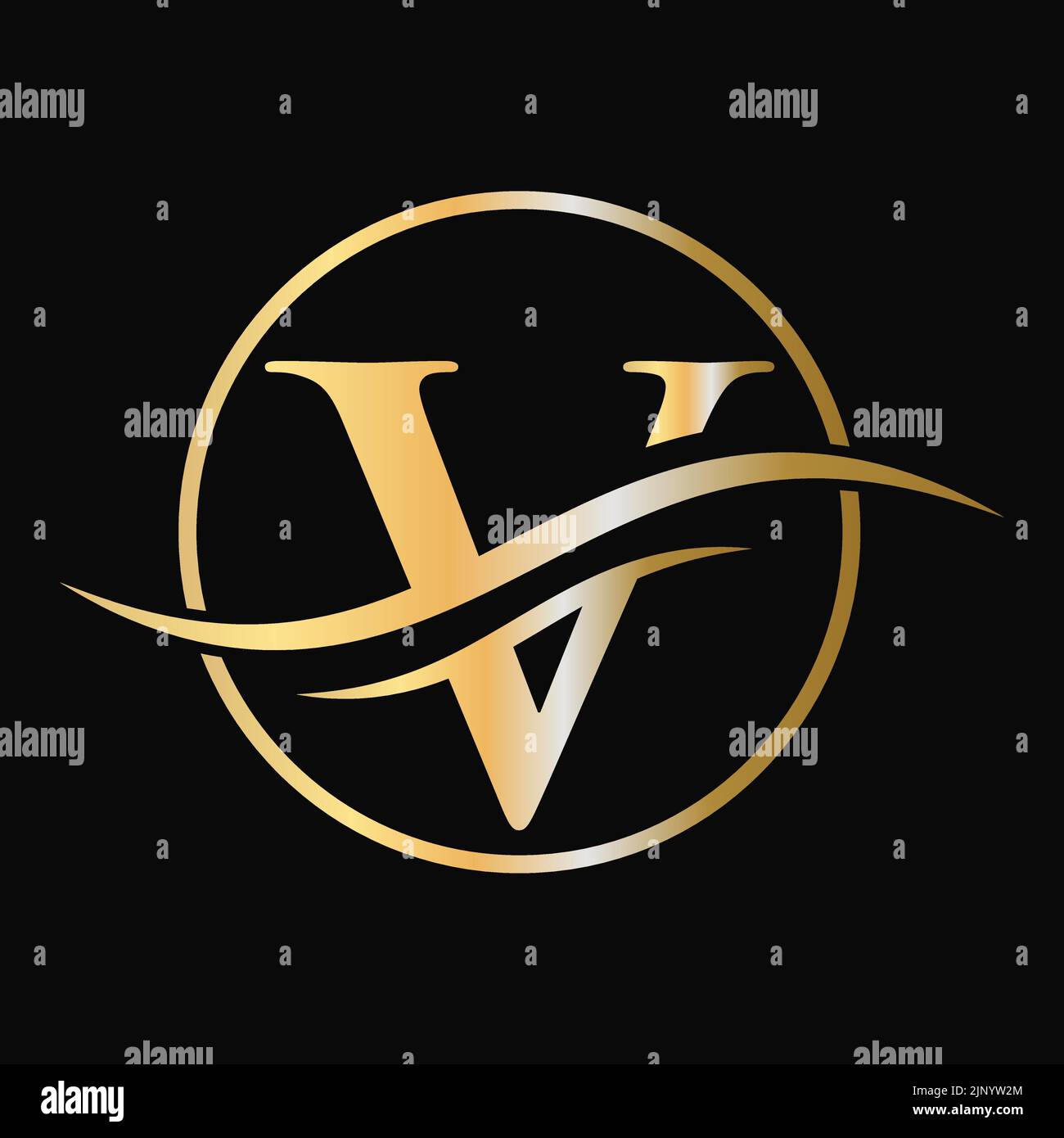 Creative Modern Luxury V Logo Vector Vector Template. Initial V Logo ...