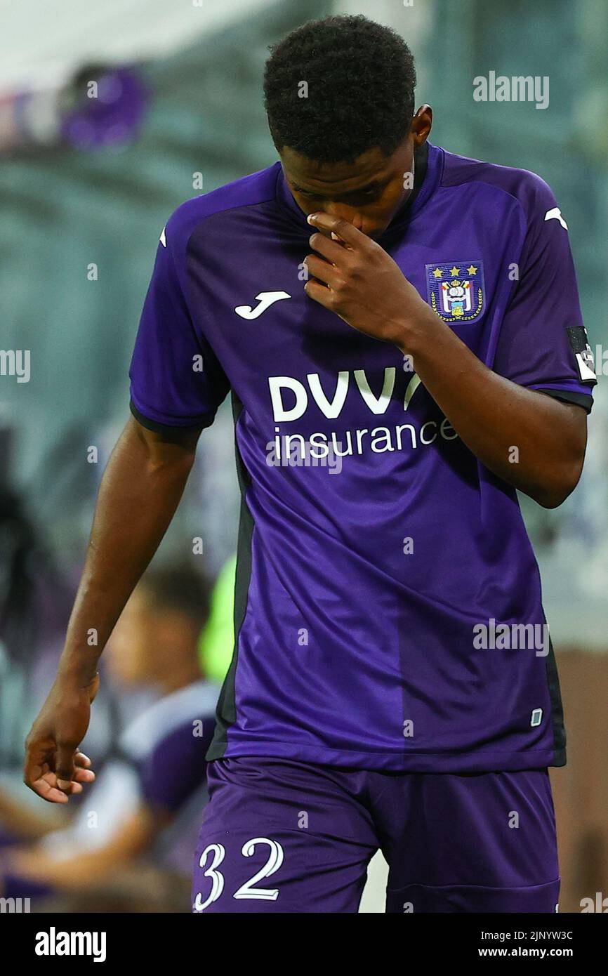 RSCA Futures' Nilson Angulo looks dejected during a soccer match ...