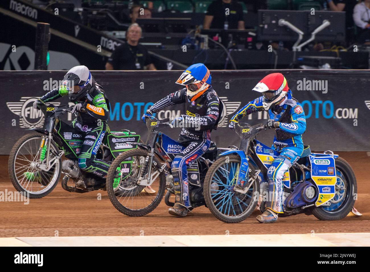 Benjamin Basso of Denmark (white), Petr Chlupac of Czech Republic (red ...