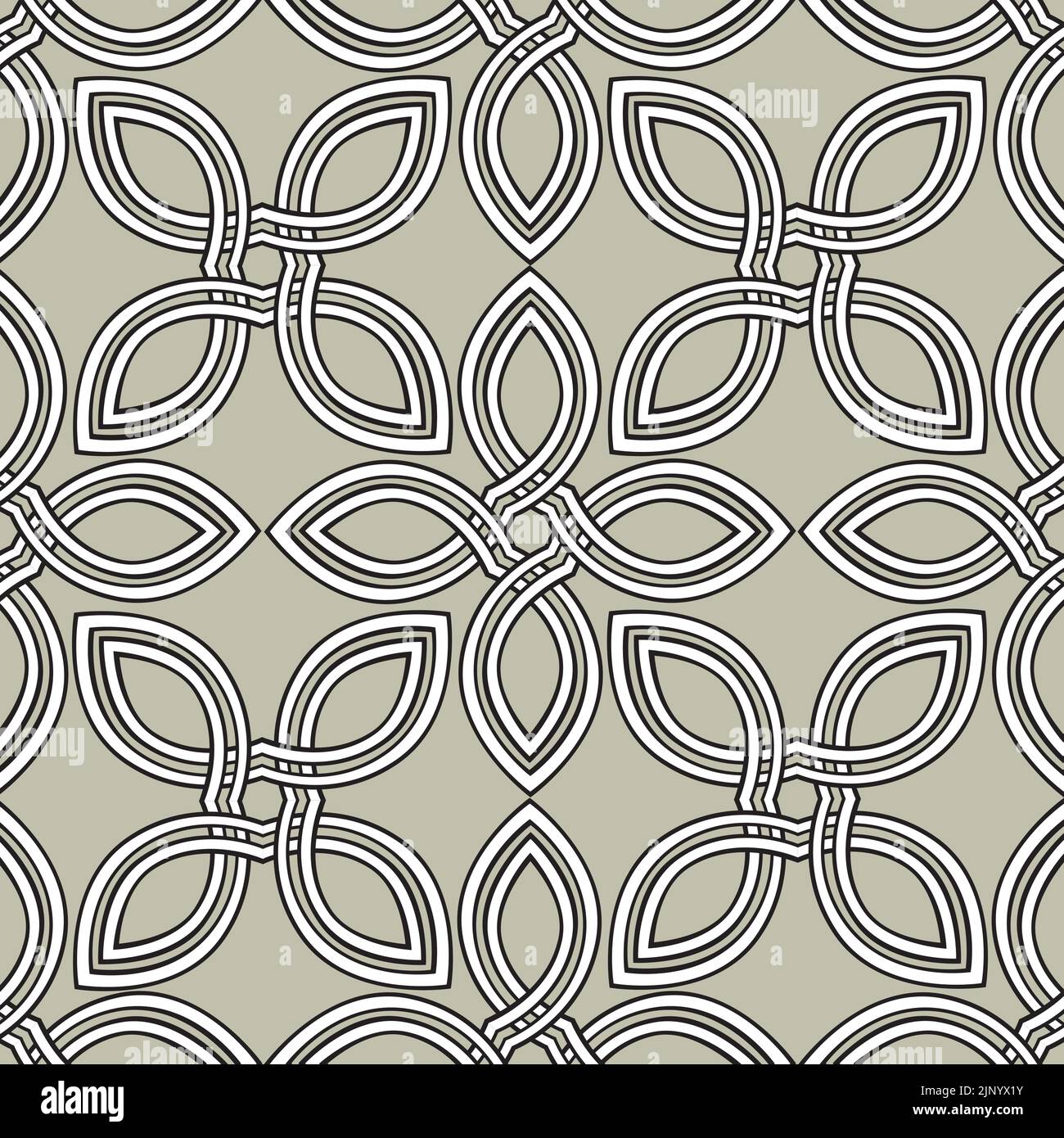 Floral geometric line seamless pattern in celtic style. Stylish ...