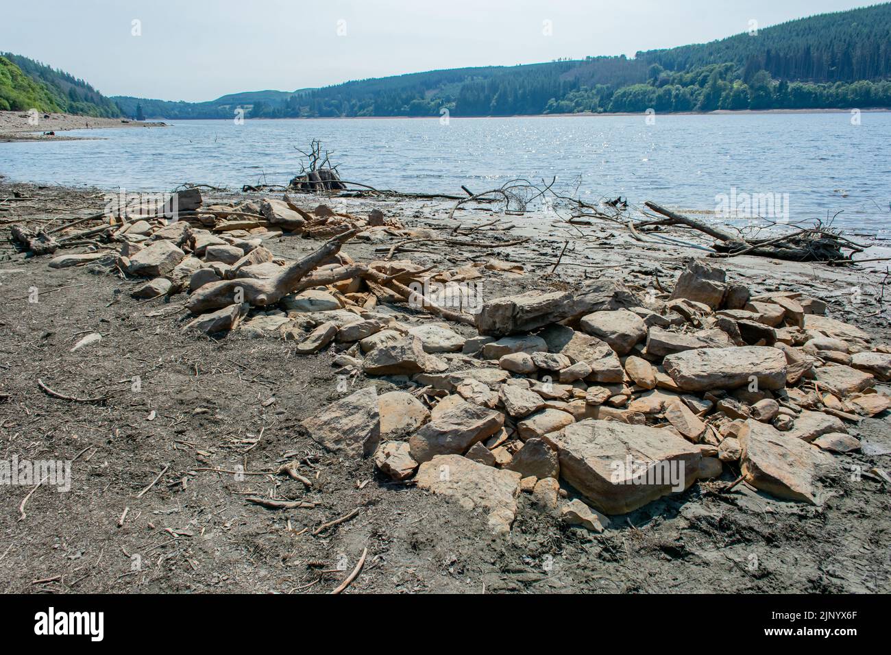 Receding water's at Lake Vyrnwy dam now starting to reveal old roads ...