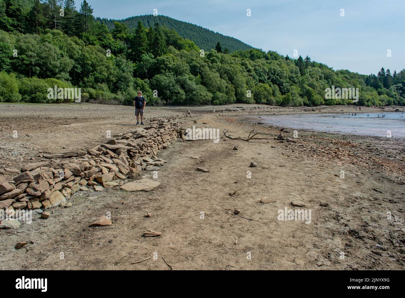 Receding water's at Lake Vyrnwy dam now starting to reveal old roads ...