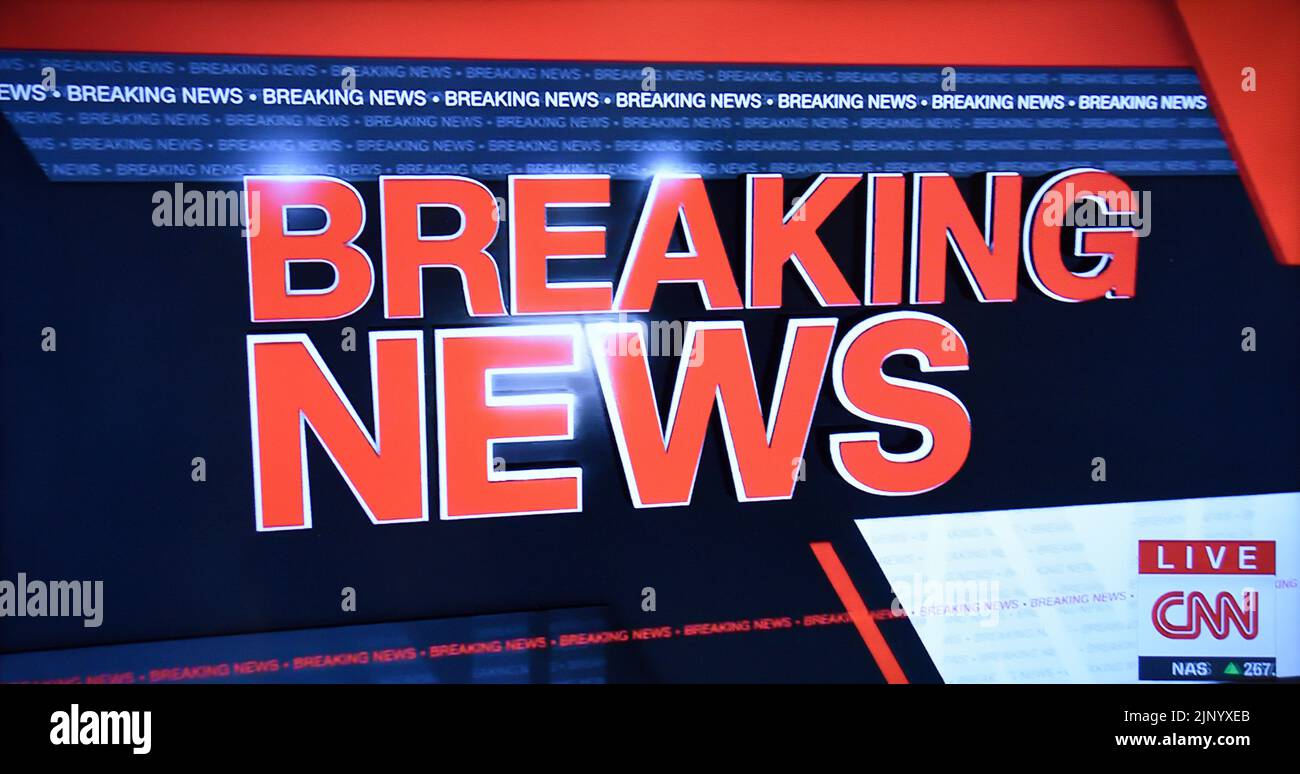 A CNN screenshot of Breaking News Stock Photo - Alamy