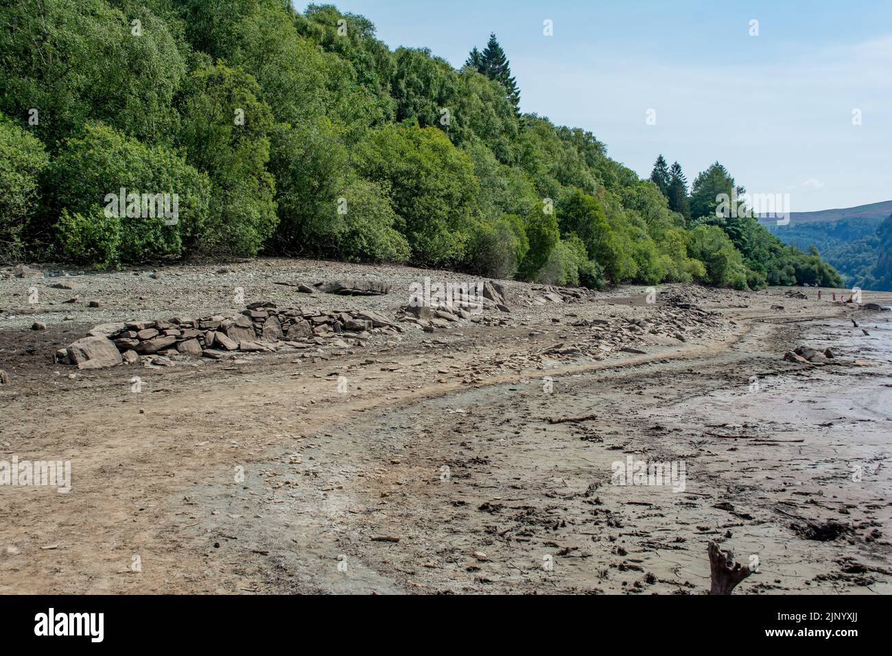 Receding water's at Lake Vyrnwy dam now starting to reveal old roads ...