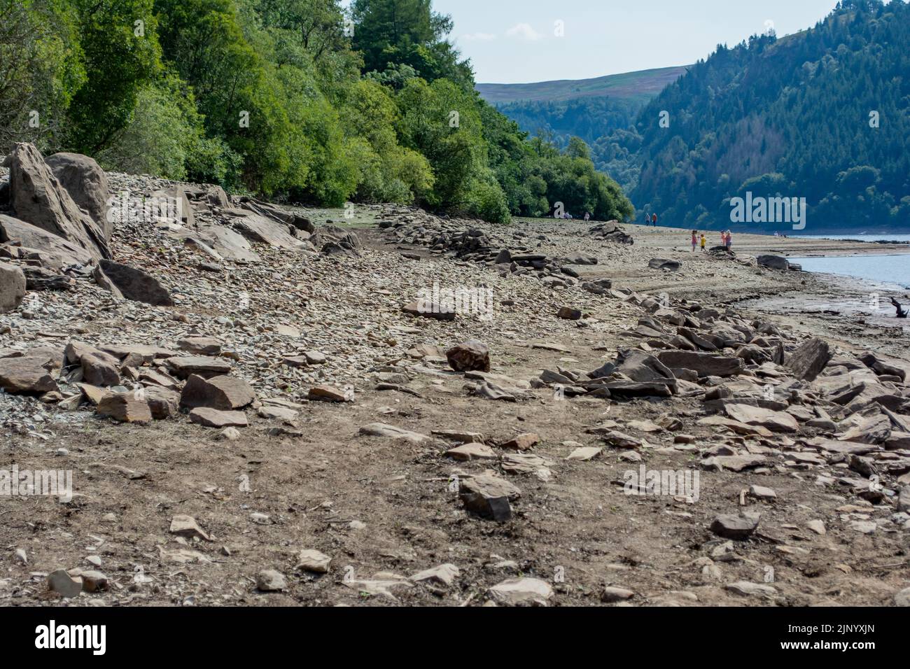 Receding water's at Lake Vyrnwy dam now starting to reveal old roads ...