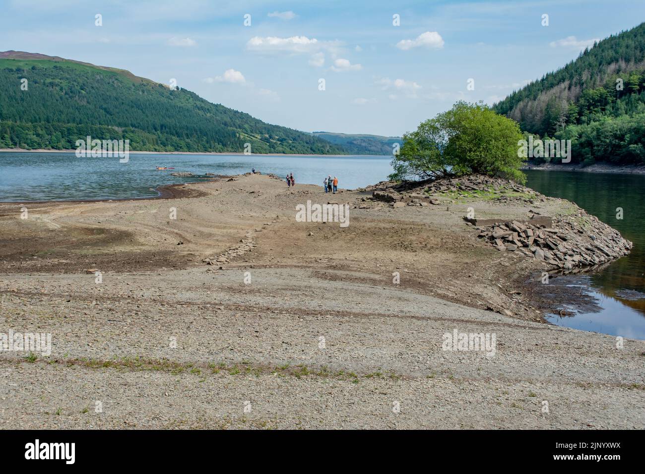 Receding water's at Lake Vyrnwy dam now starting to reveal old roads ...