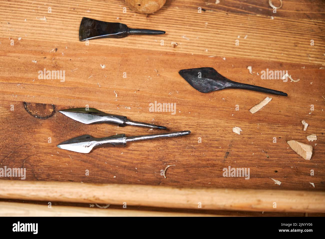 Making medieval arrows for bow shooting. Reconstruction of the events ...