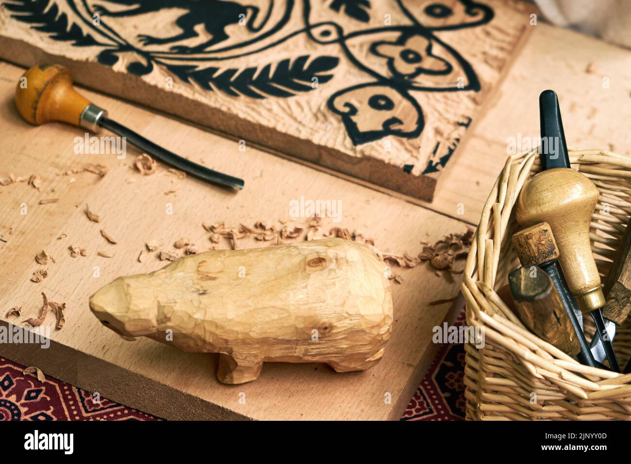 Wooden stamps for medieval ink printing on fabric and vintage clothing ...