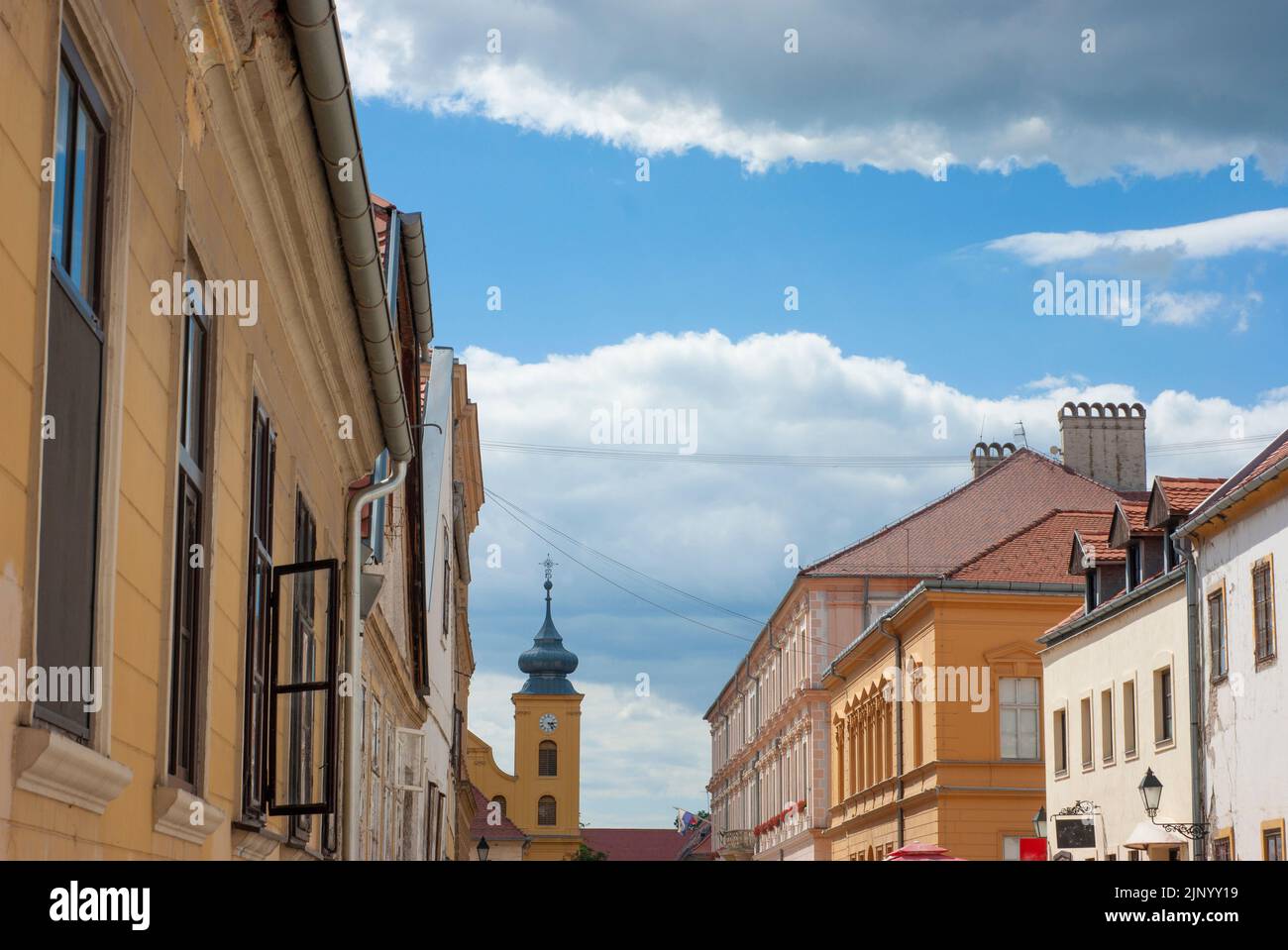 Osijek street scene in Croatia at Citadel with St. Michael Church in ...