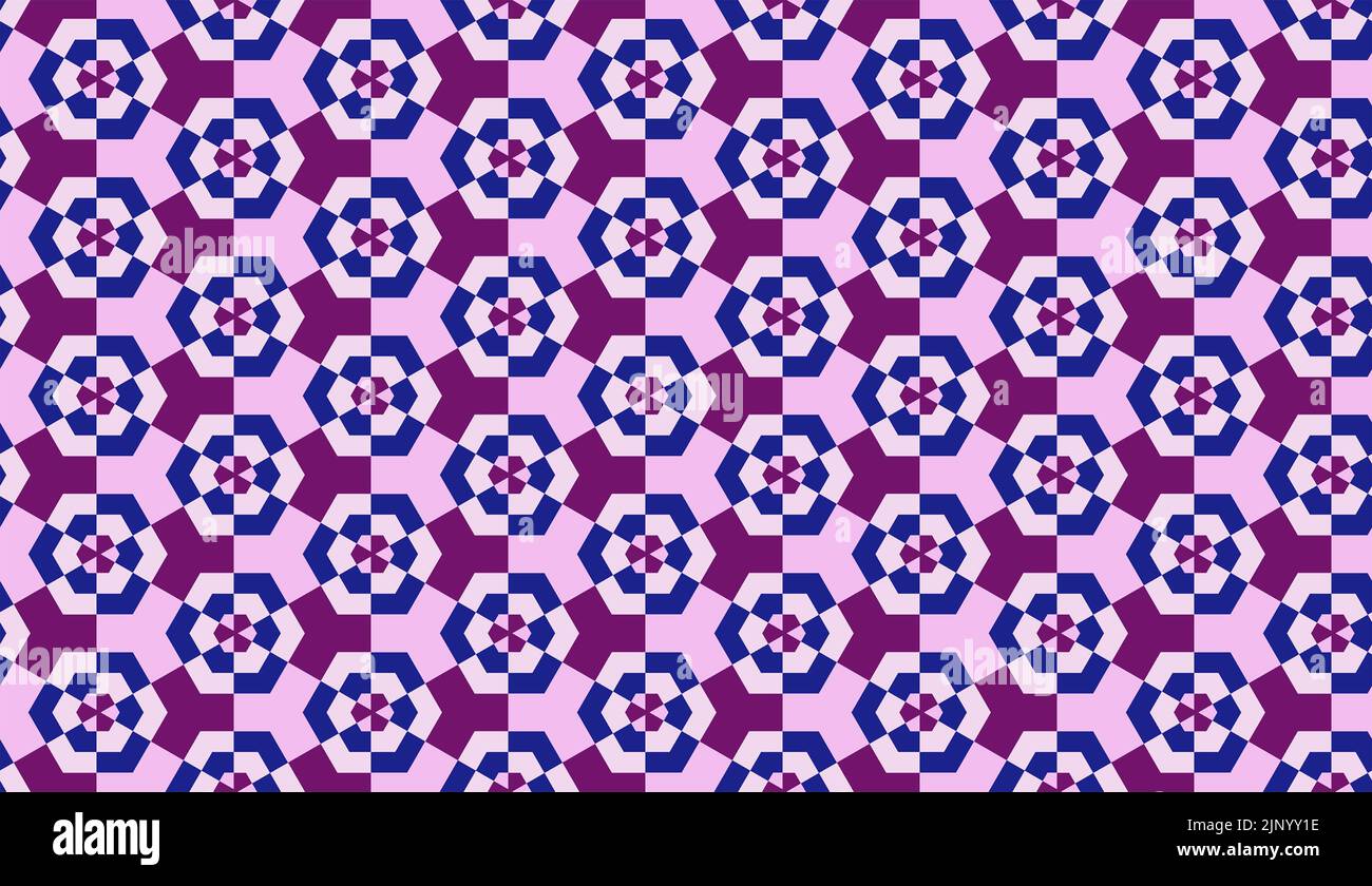 Seamless repeat pattern of shapes in pink purple and blue Stock Photo ...