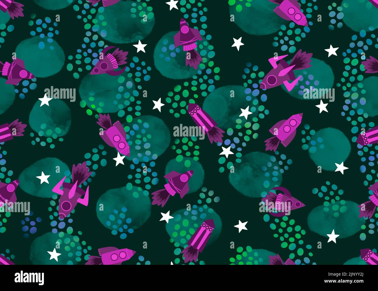 Cartoon seamless spaceship pattern for fabrics and kids and school ...