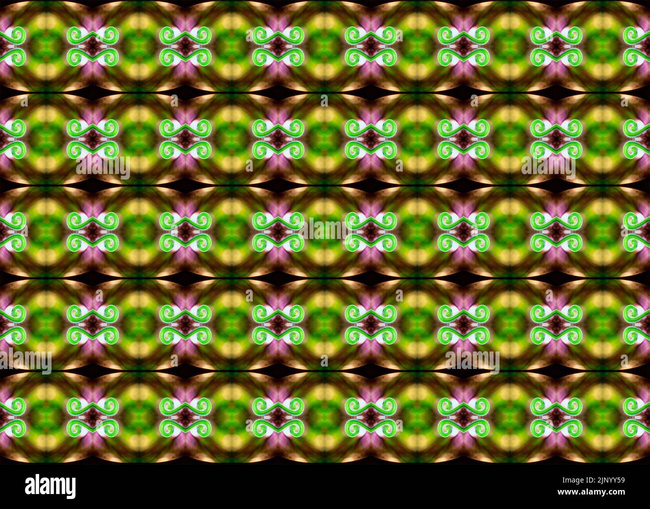 Seamless repeat pattern of shapes with a green plant Stock Photo - Alamy