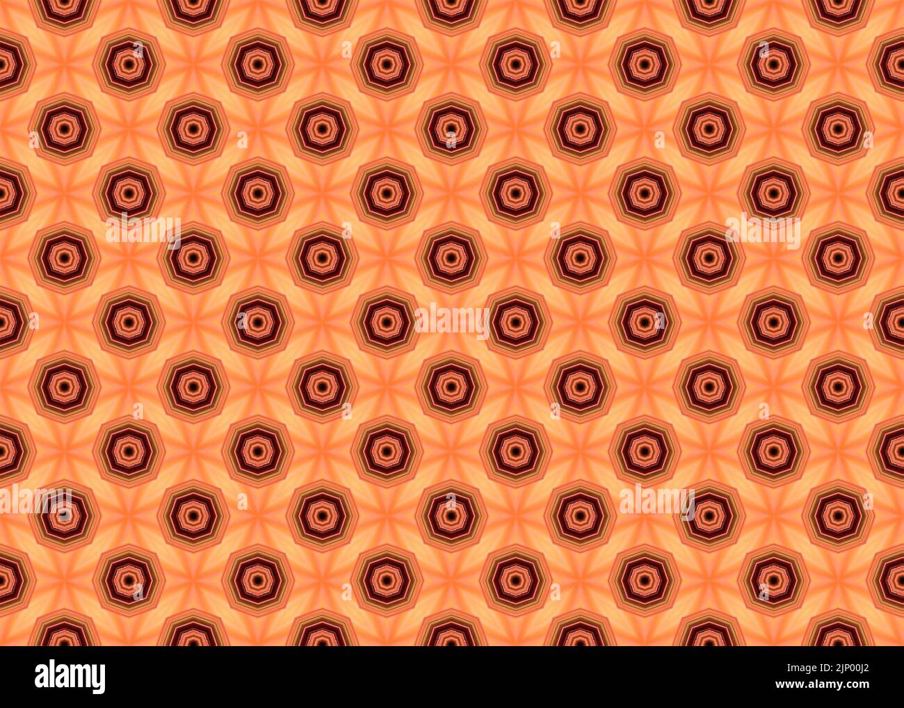 Seamless repeat pattern of shapes in orange and brown Stock Photo - Alamy