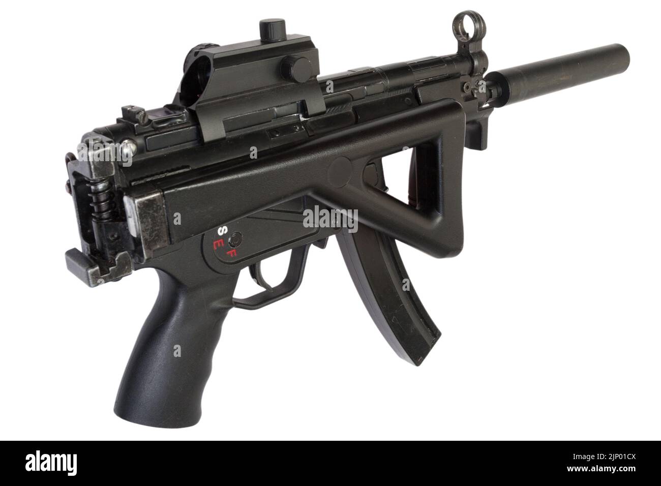 Famous weapon - german submachine gun MP5 with silencer isolated on white background Stock Photo ...