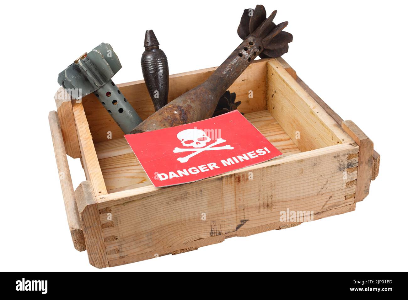 Demining (Bomb disposal) mortar bombs scene isolated Stock Photo - Alamy