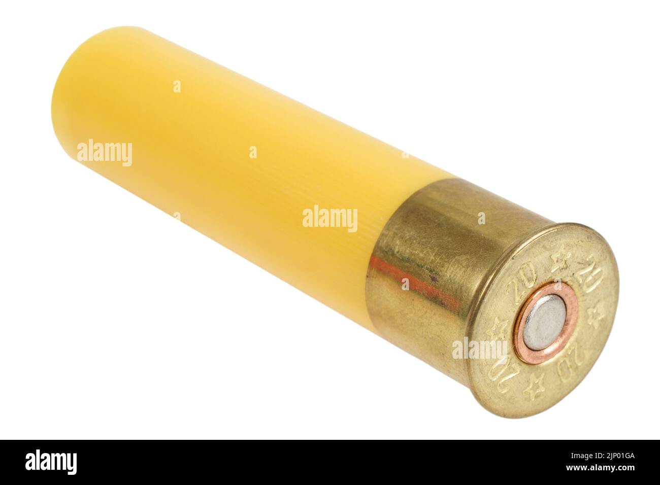 yellow shotgun 20 gauge cartridge isolated on white background Stock ...