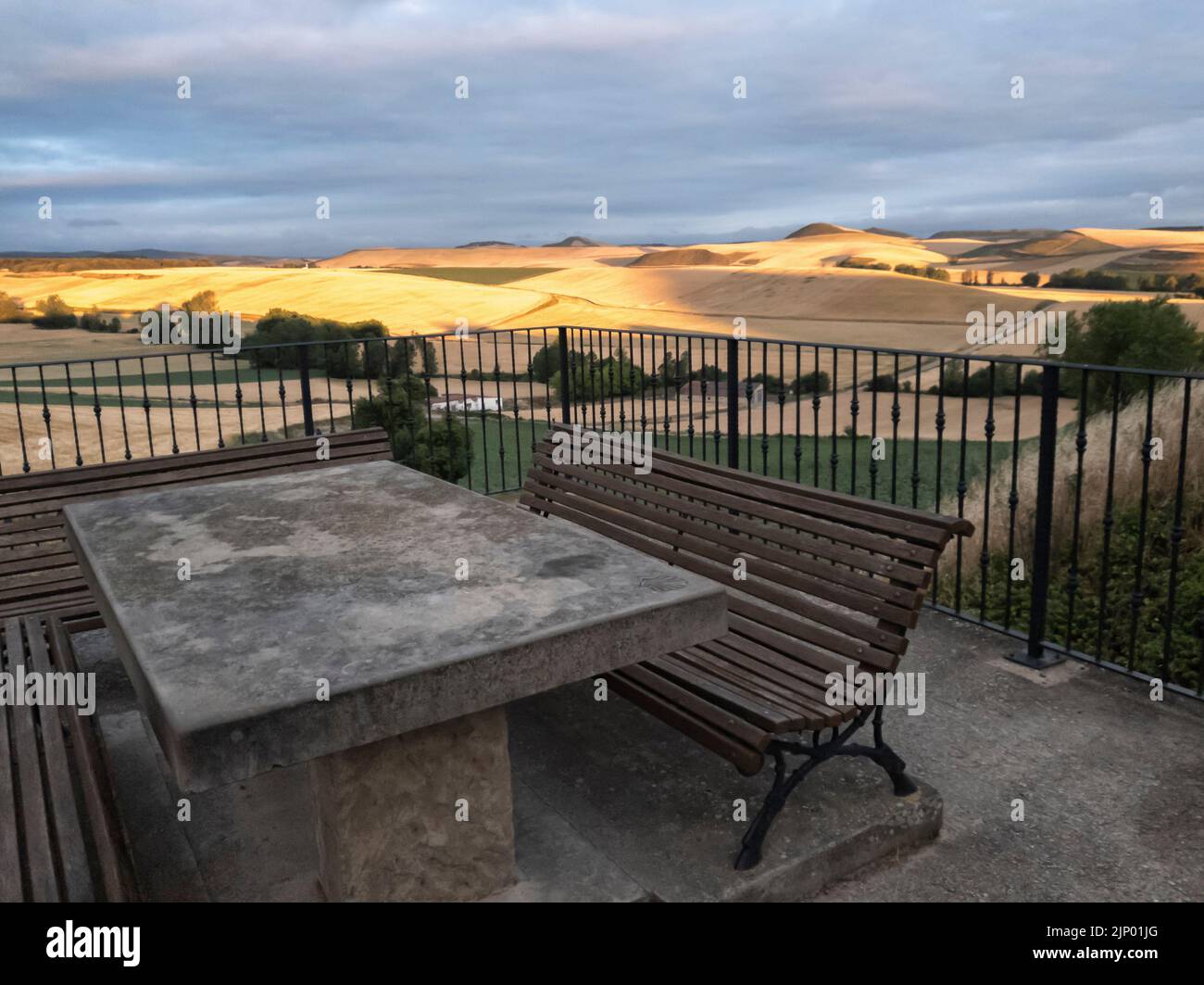 Countryside near Granon, Spain. Village on the camino de Santiago Stock ...