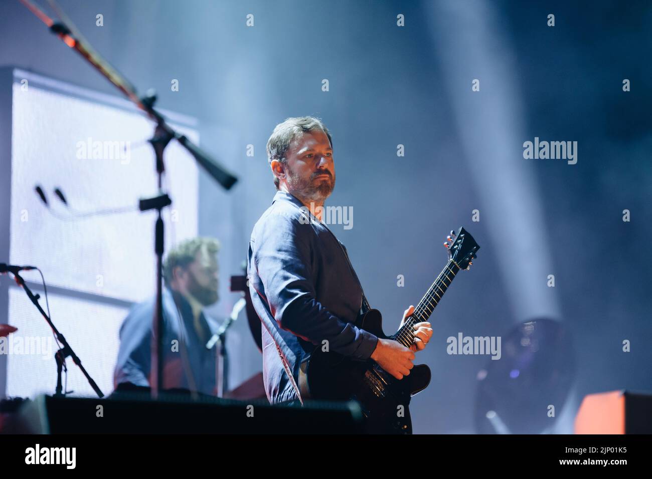 Newquay, Cornwall, UK. 14th August, 2022. Kings of Leon performing on ...