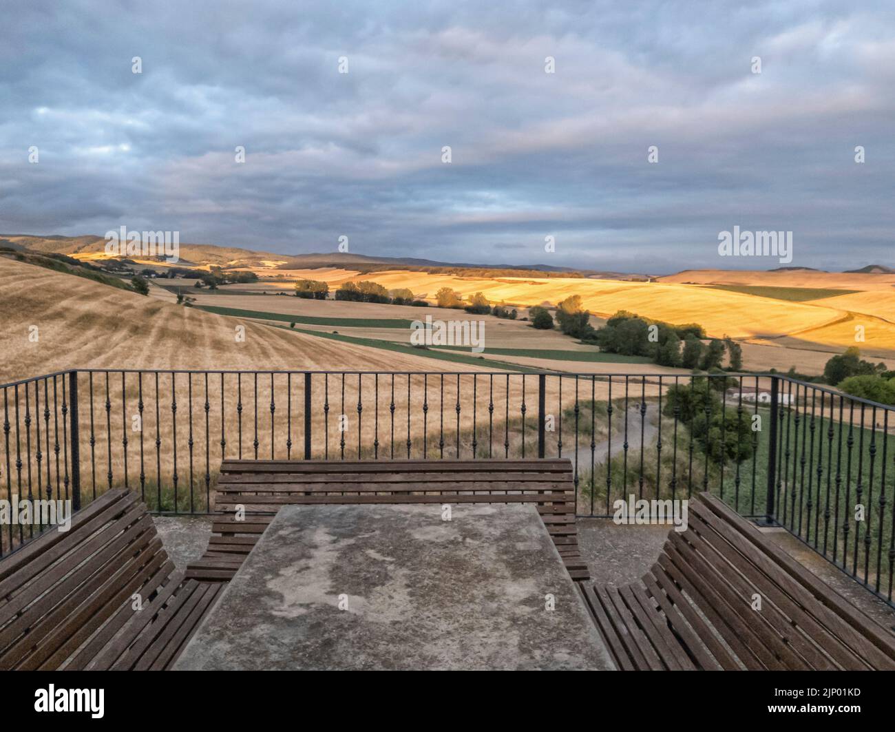 Countryside near Granon, Spain. Village on the camino de Santiago Stock ...