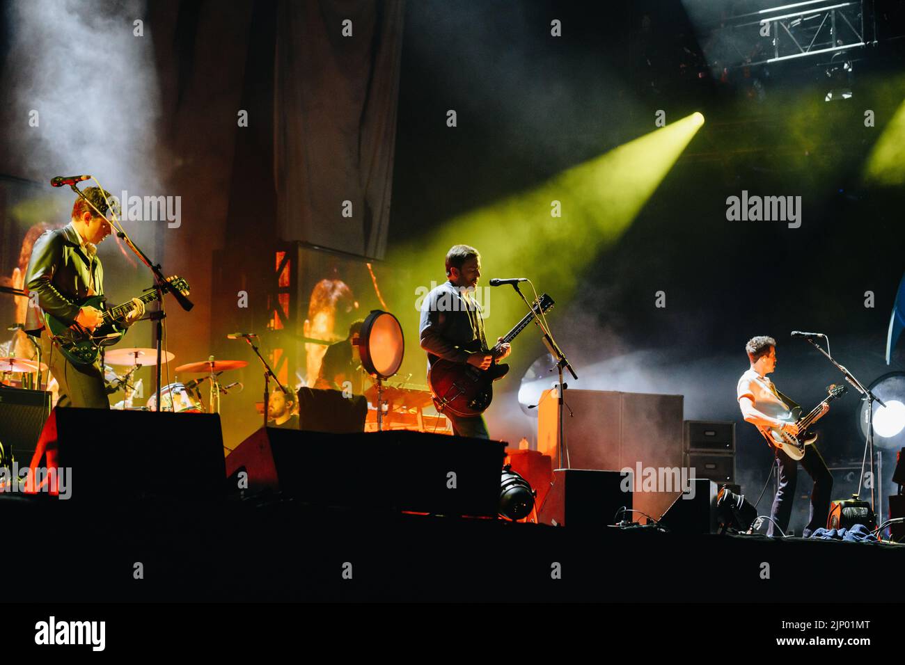 Newquay, Cornwall, UK. 14th August, 2022. Kings of Leon performing on ...