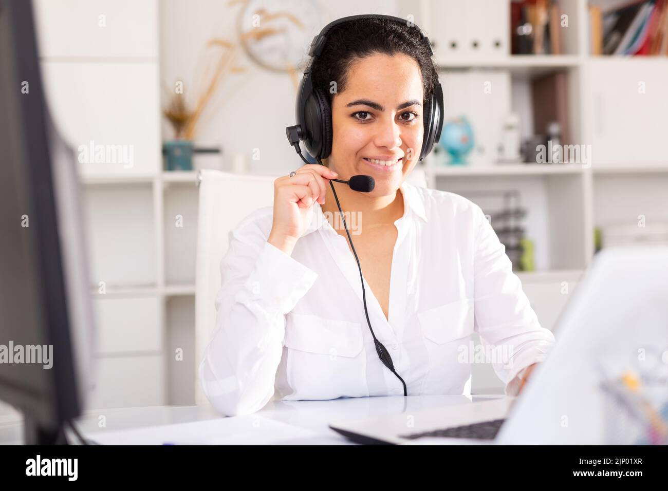 Call center representative helping client hi-res stock photography and ...