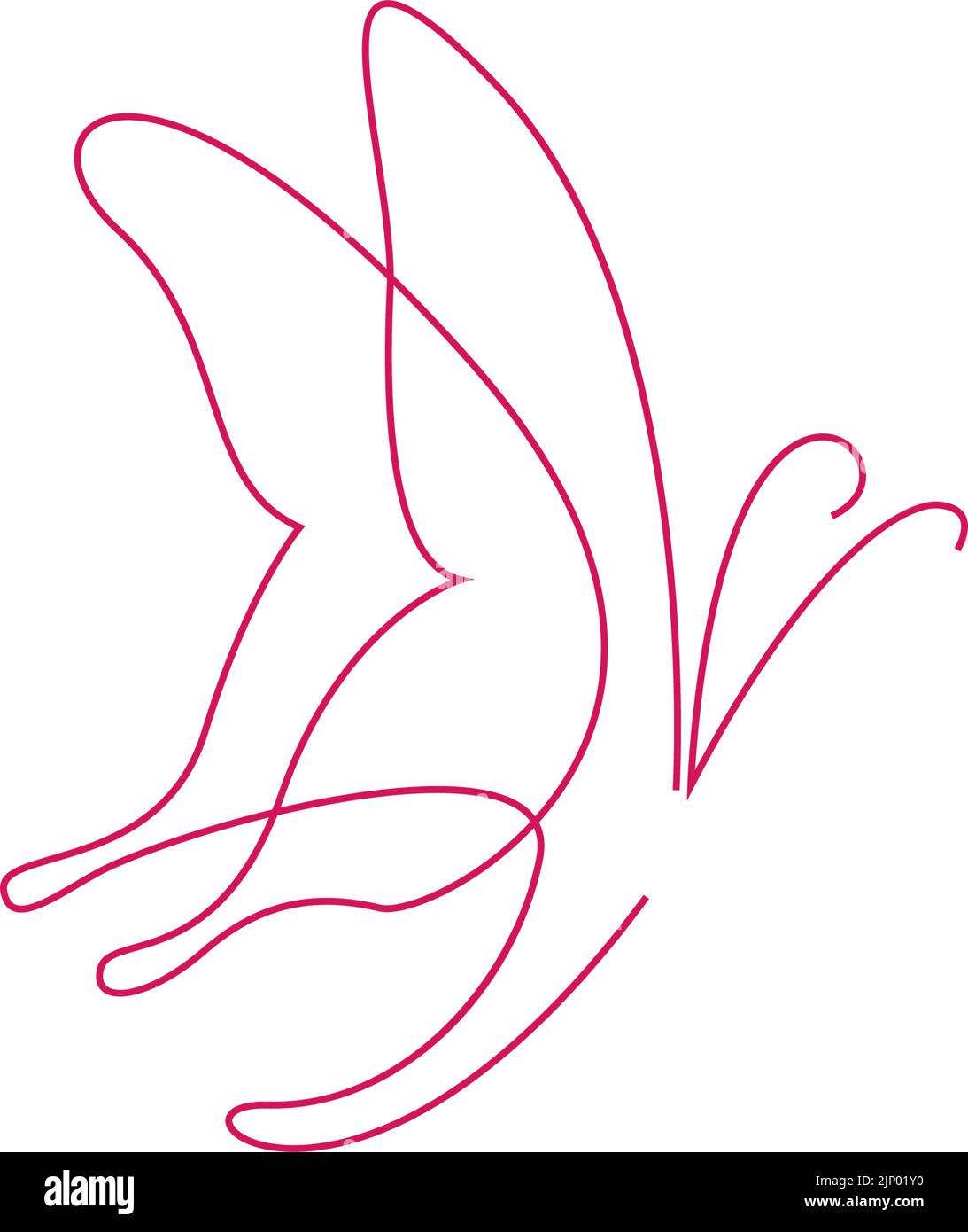 Butterfly line art image illustration template vector Stock Vector ...