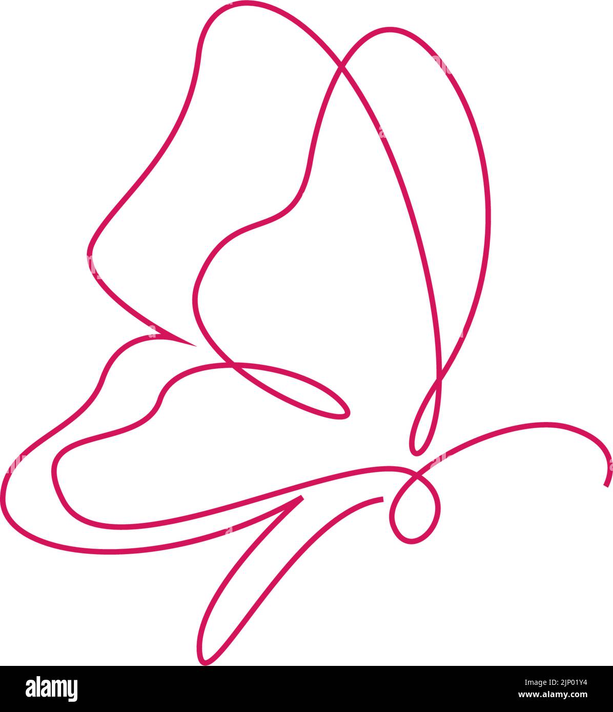 Butterfly line art image illustration template vector Stock Vector ...