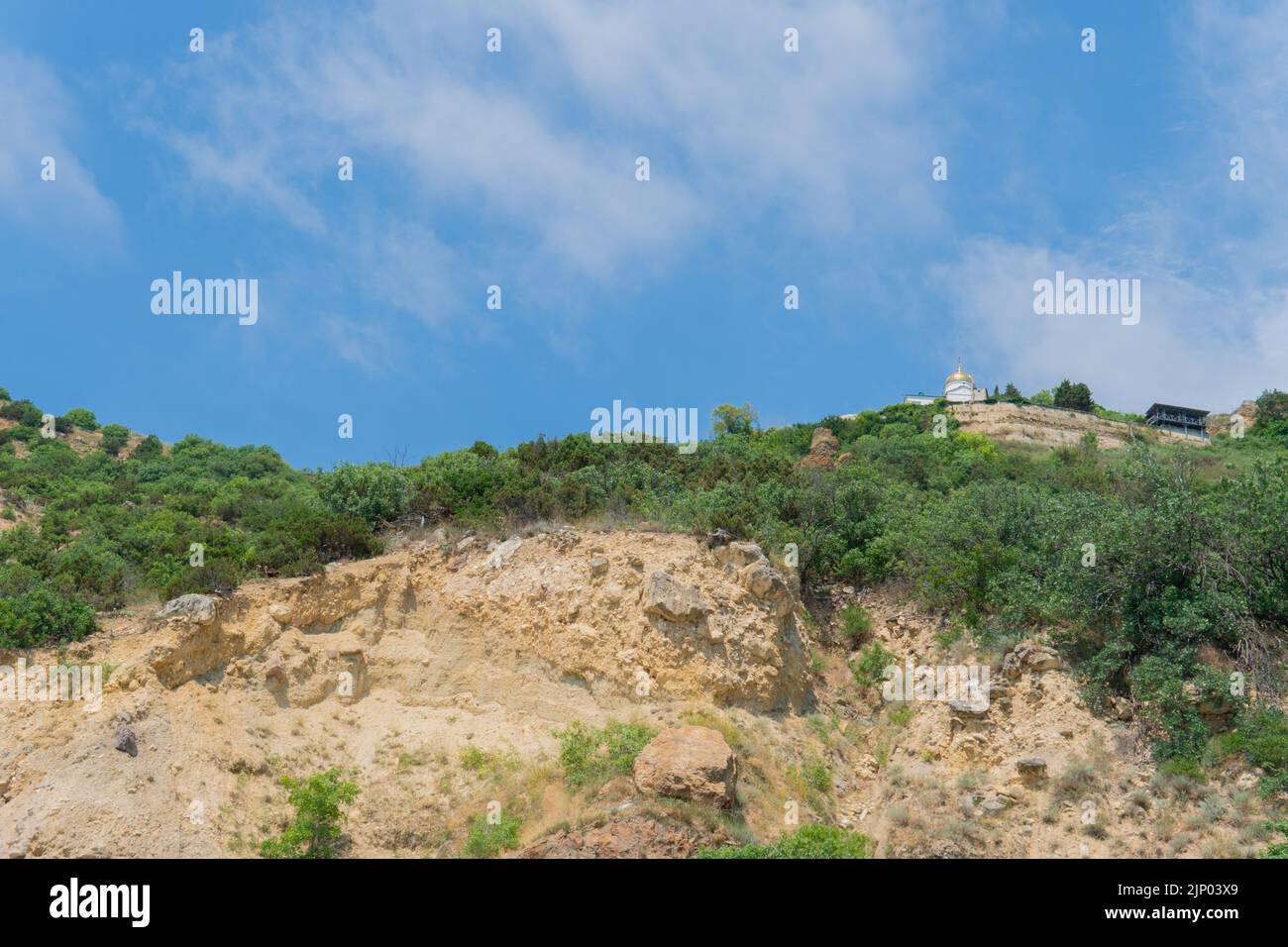 Shore summer sea Skala sky church sevastopol crimea cemetery cross ...
