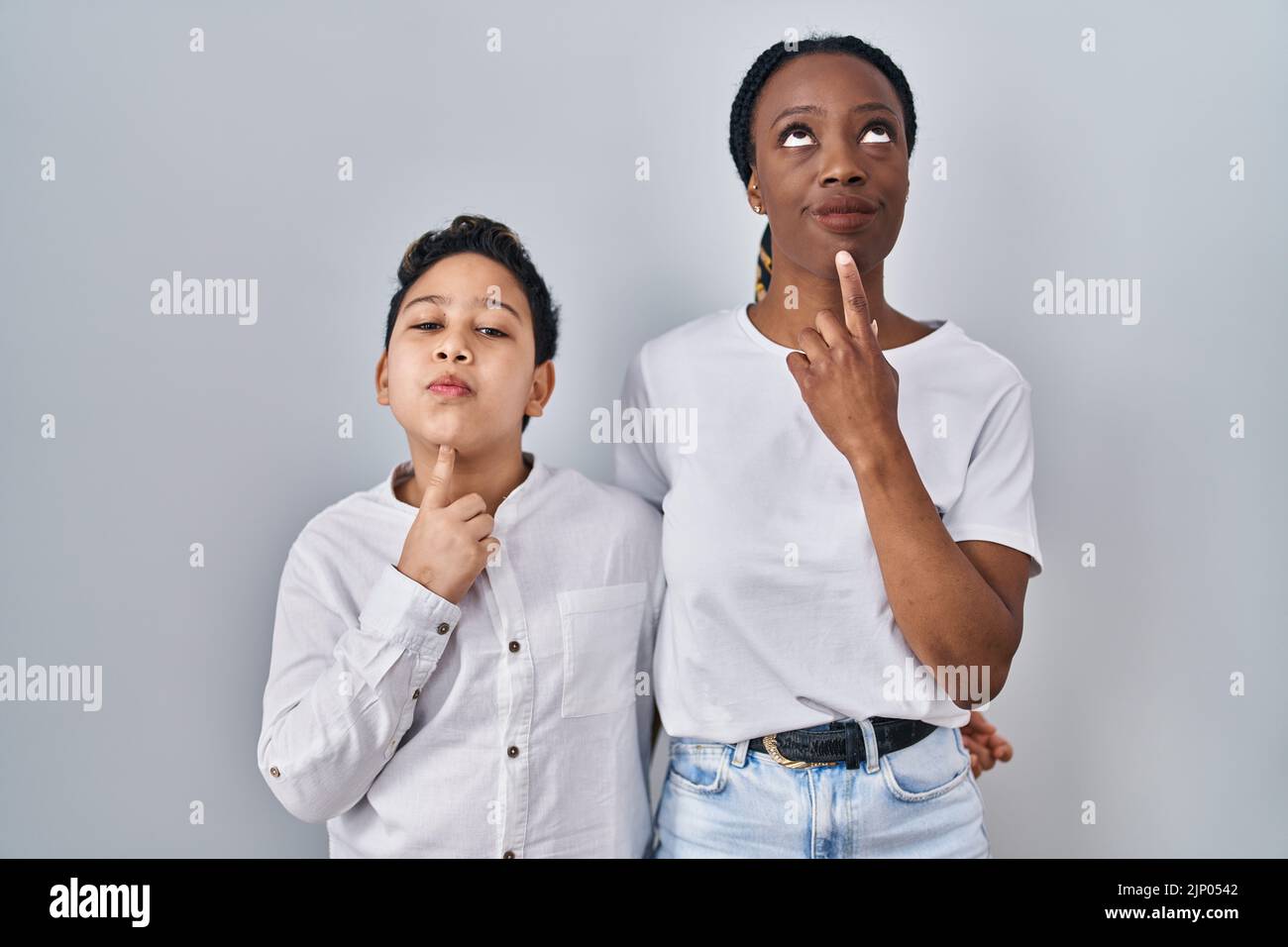 Young mother son thoughtful hi-res stock photography and images - Alamy