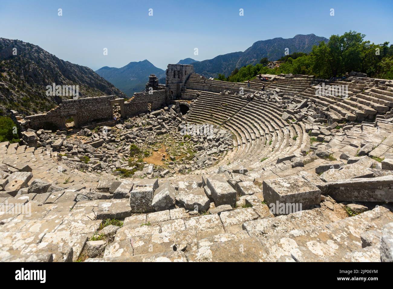 Antique theatre of Termessos ancient city on day. Turkey Stock Photo ...