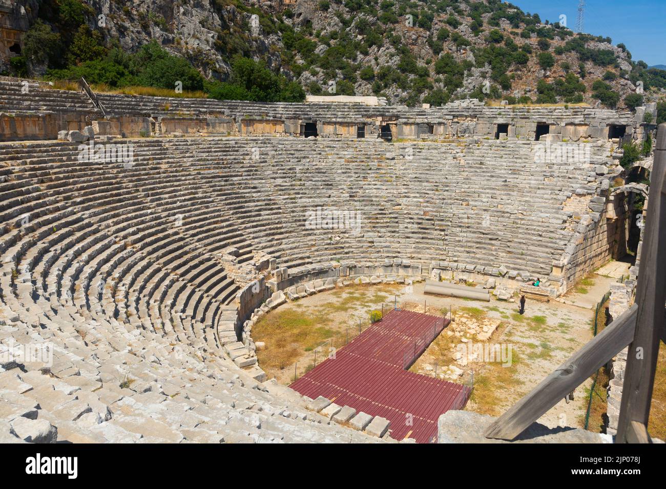Ruins of ancient roman or greek theatre in town Demre. Ancient Myra ...