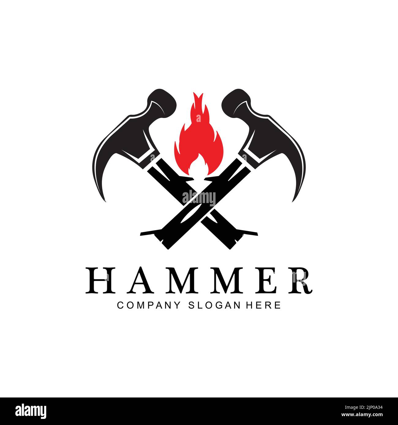 hammer, building construction tools and judge logo vector icon, vintage ...