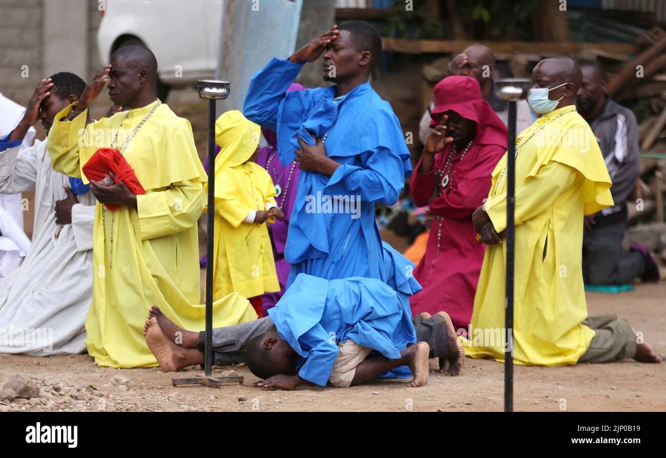 Faithful of Legio Maria, an African initiated church, Kibera attend a ...