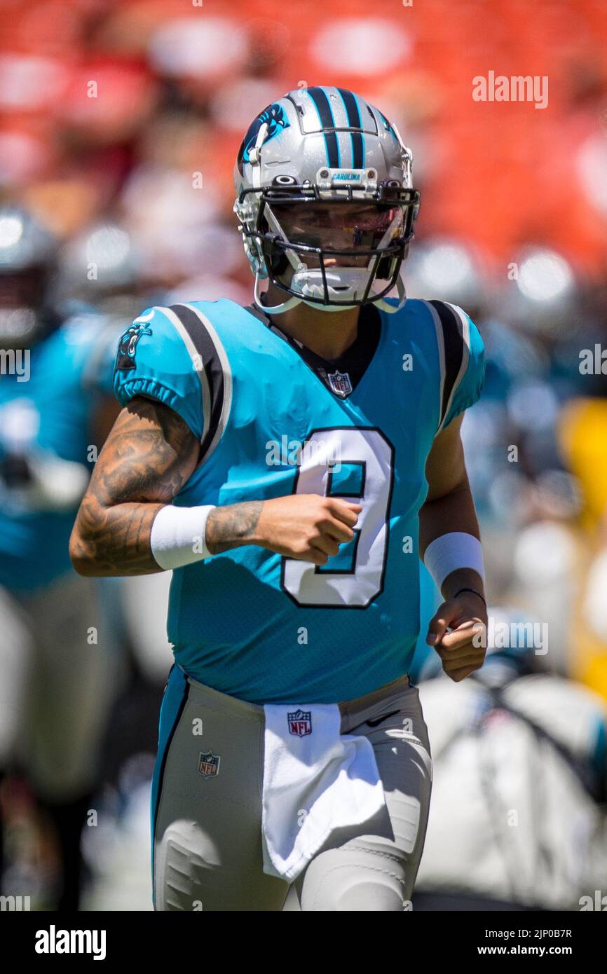 August 13, 2022 : Carolina Panthers quarterback Matt Corral (9) takes ...