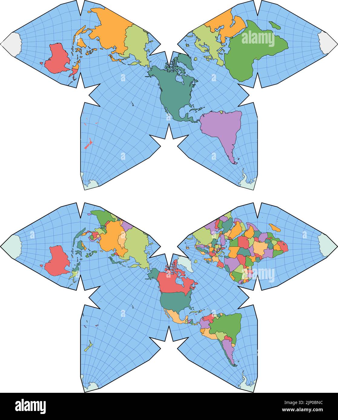 World map Waterman butterfly projection Stock Vector Image & Art - Alamy