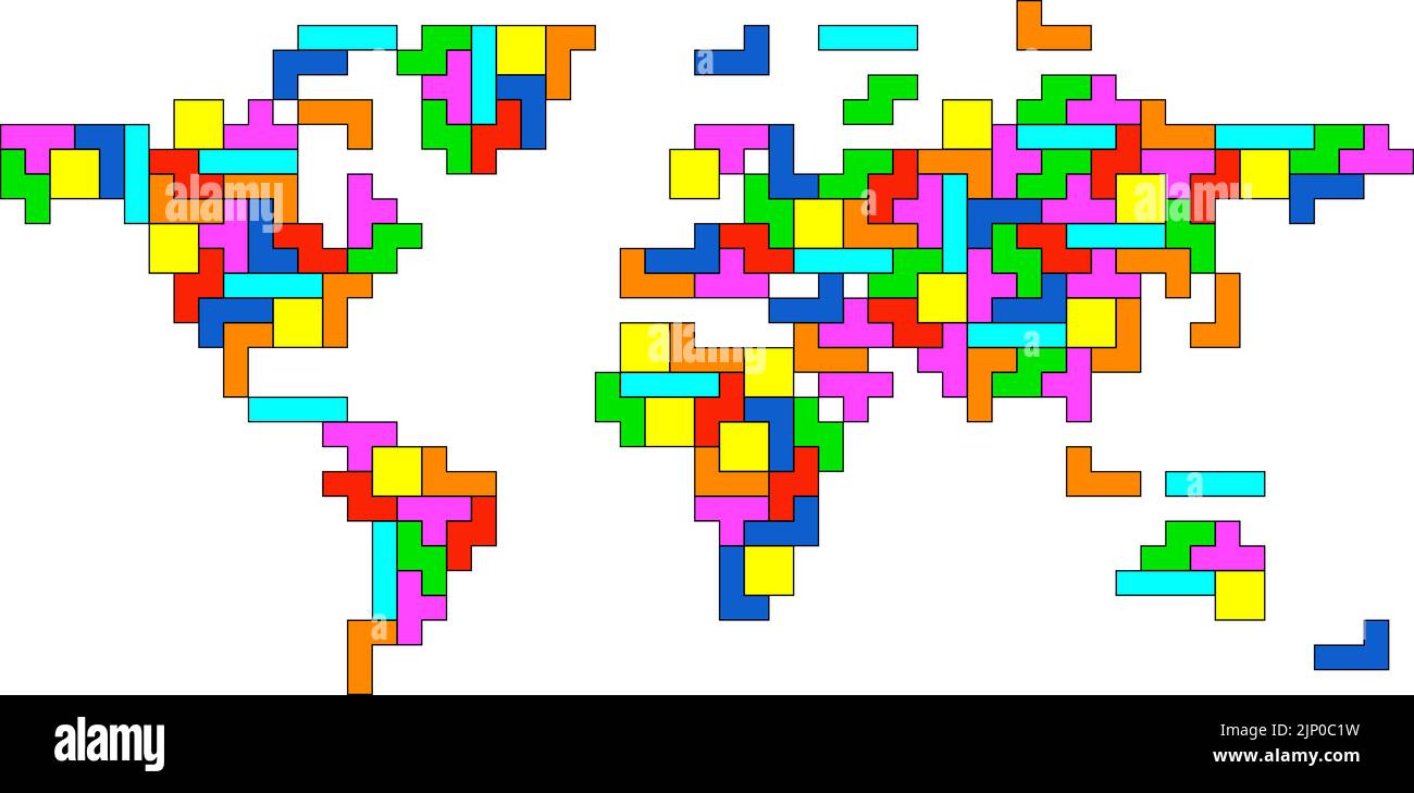 Vector world map colorful blocks Stock Vector Image & Art - Alamy