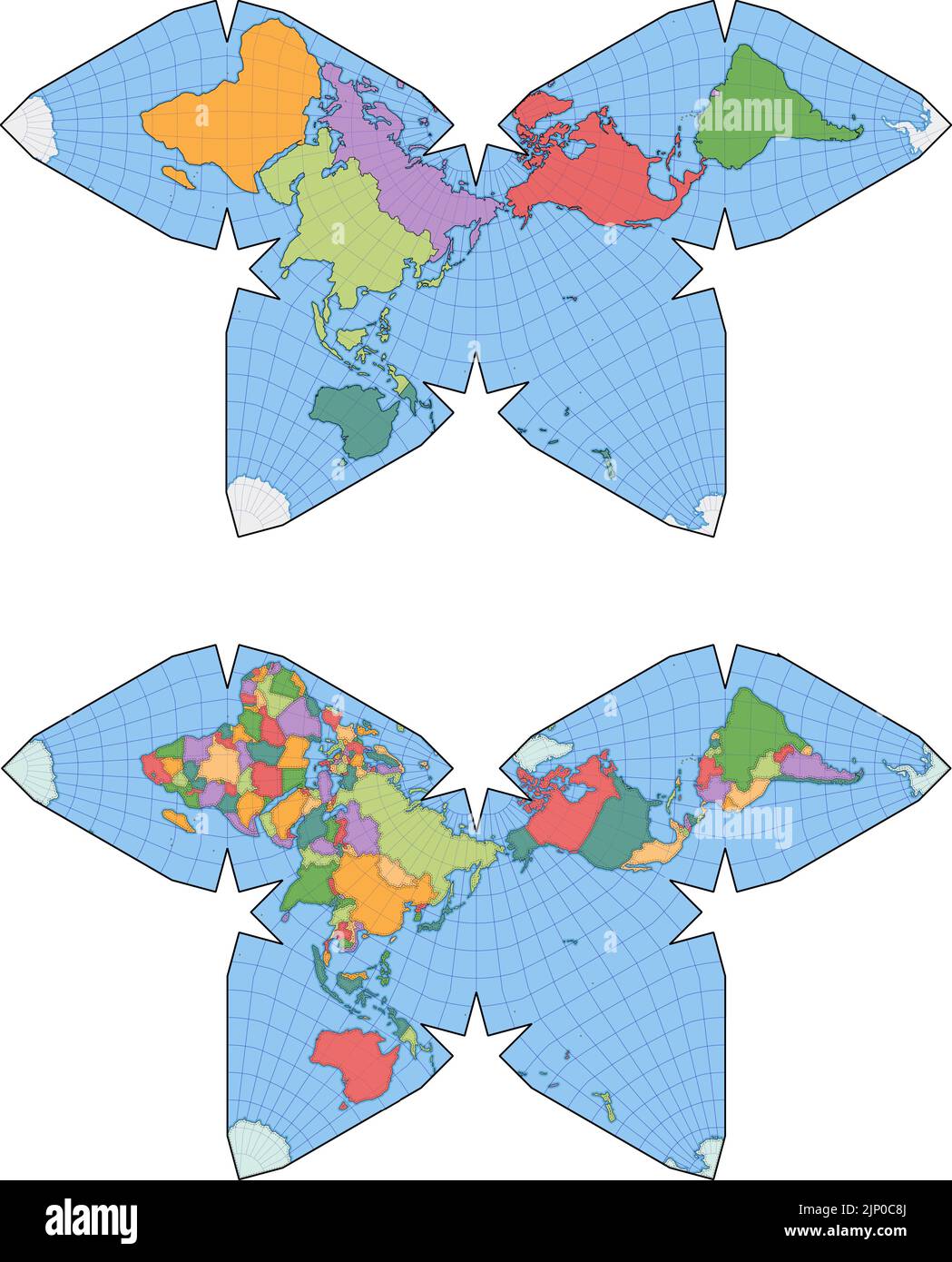 World Map Waterman Butterfly Projection Stock Vector Image And Art Alamy