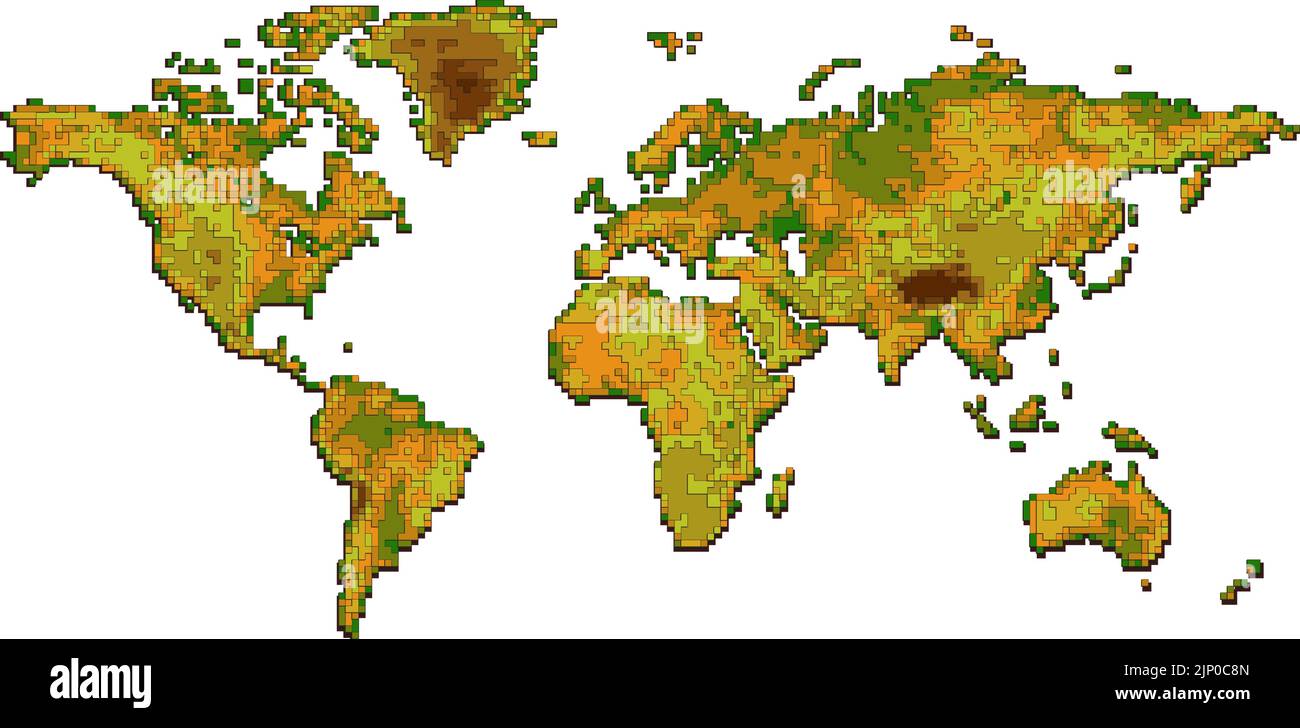 World map pixel art Stock Vector Image & Art - Alamy