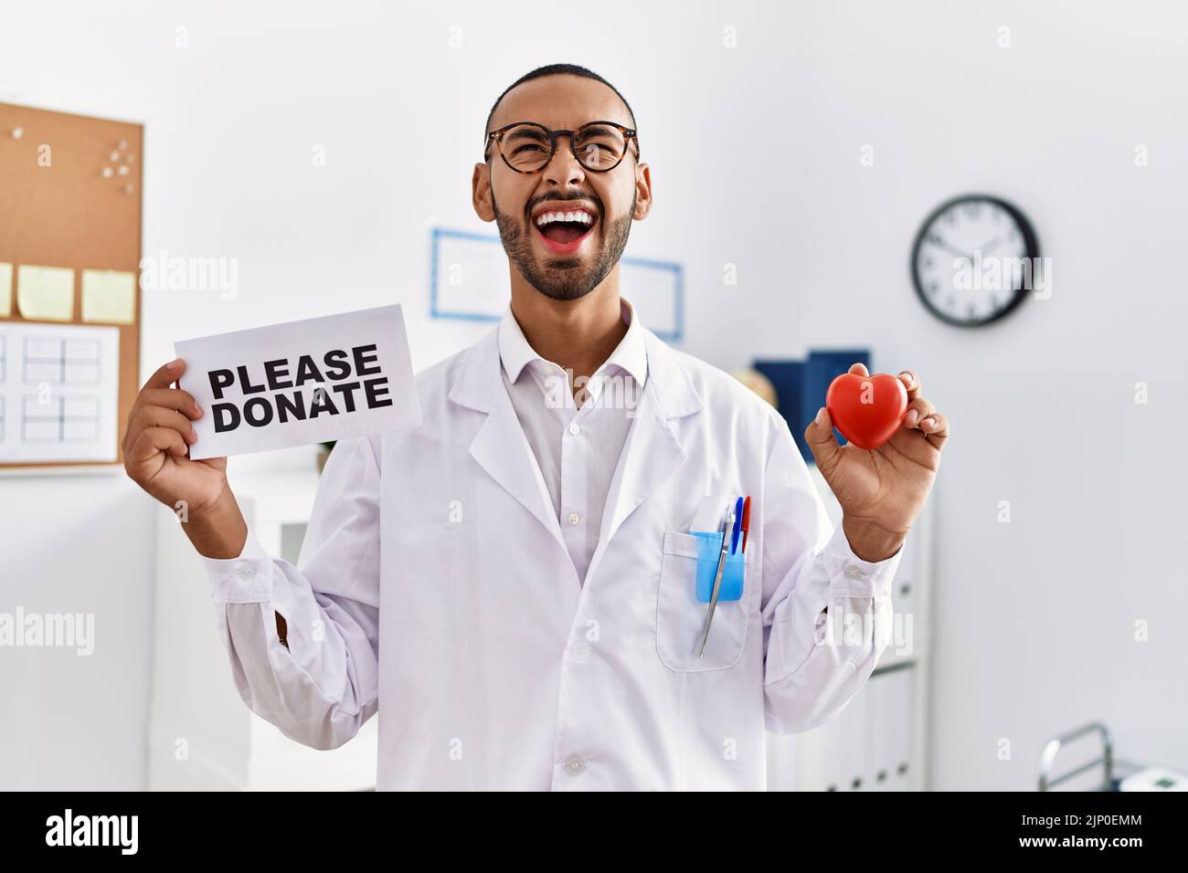 African american doctor man supporting organs donations angry and mad ...