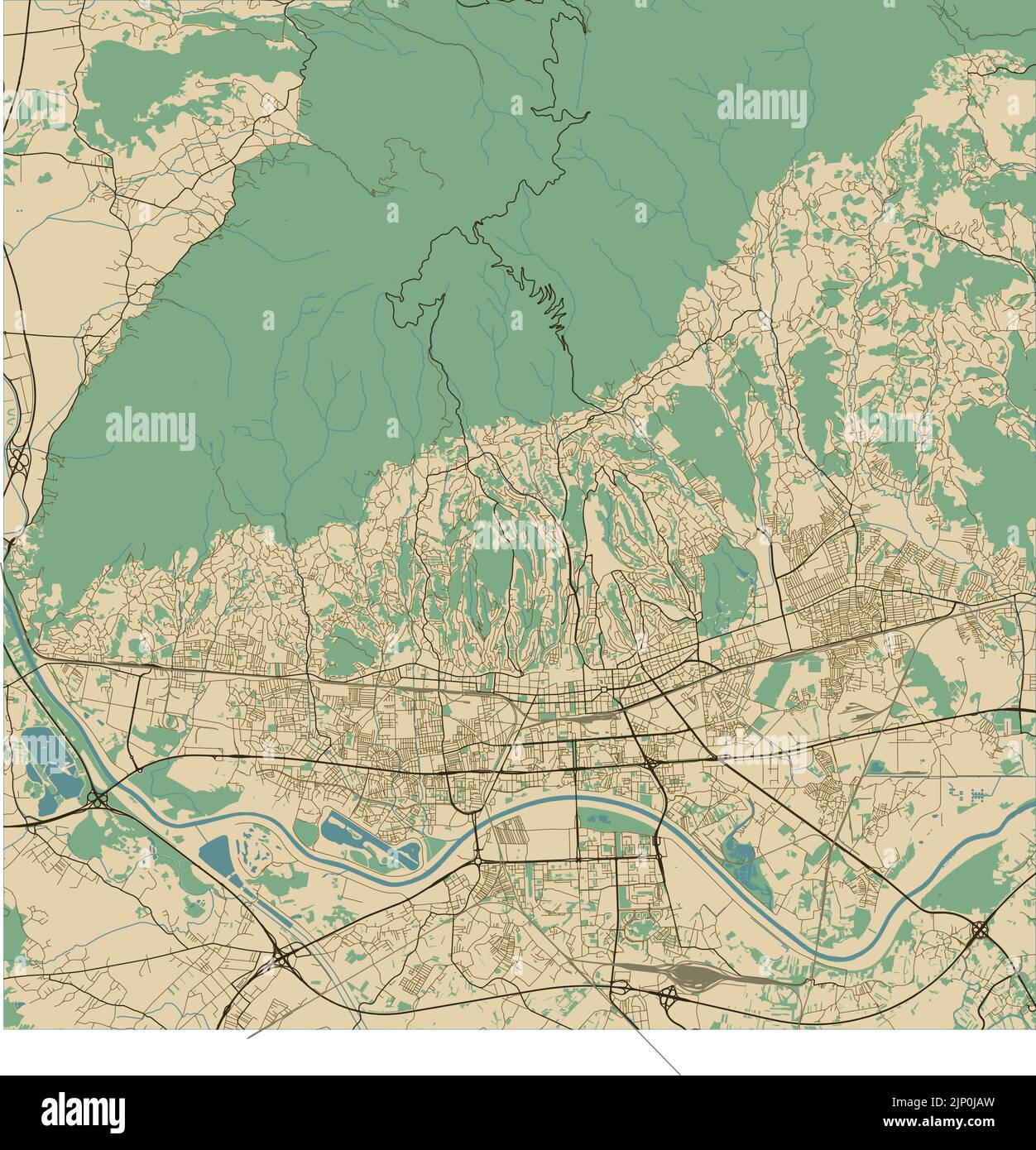 Vector editable city map of Zagreb, Croatia Stock Vector Image & Art ...