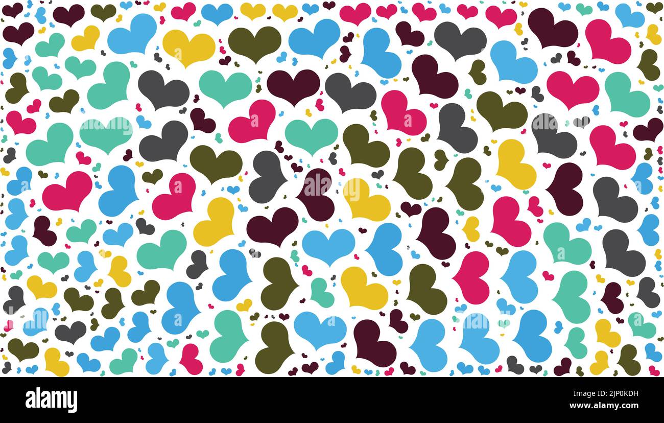 Colorful hearts pattern Vector background Stock Vector Image & Art - Alamy