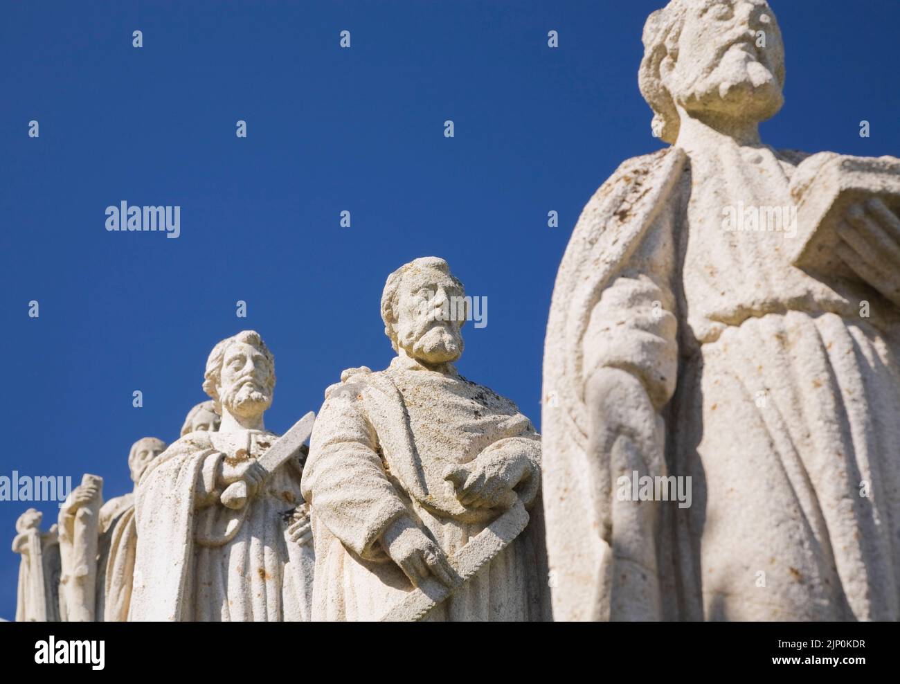 Religious statues in garden at Bishop's Palace, Castello Branco ...