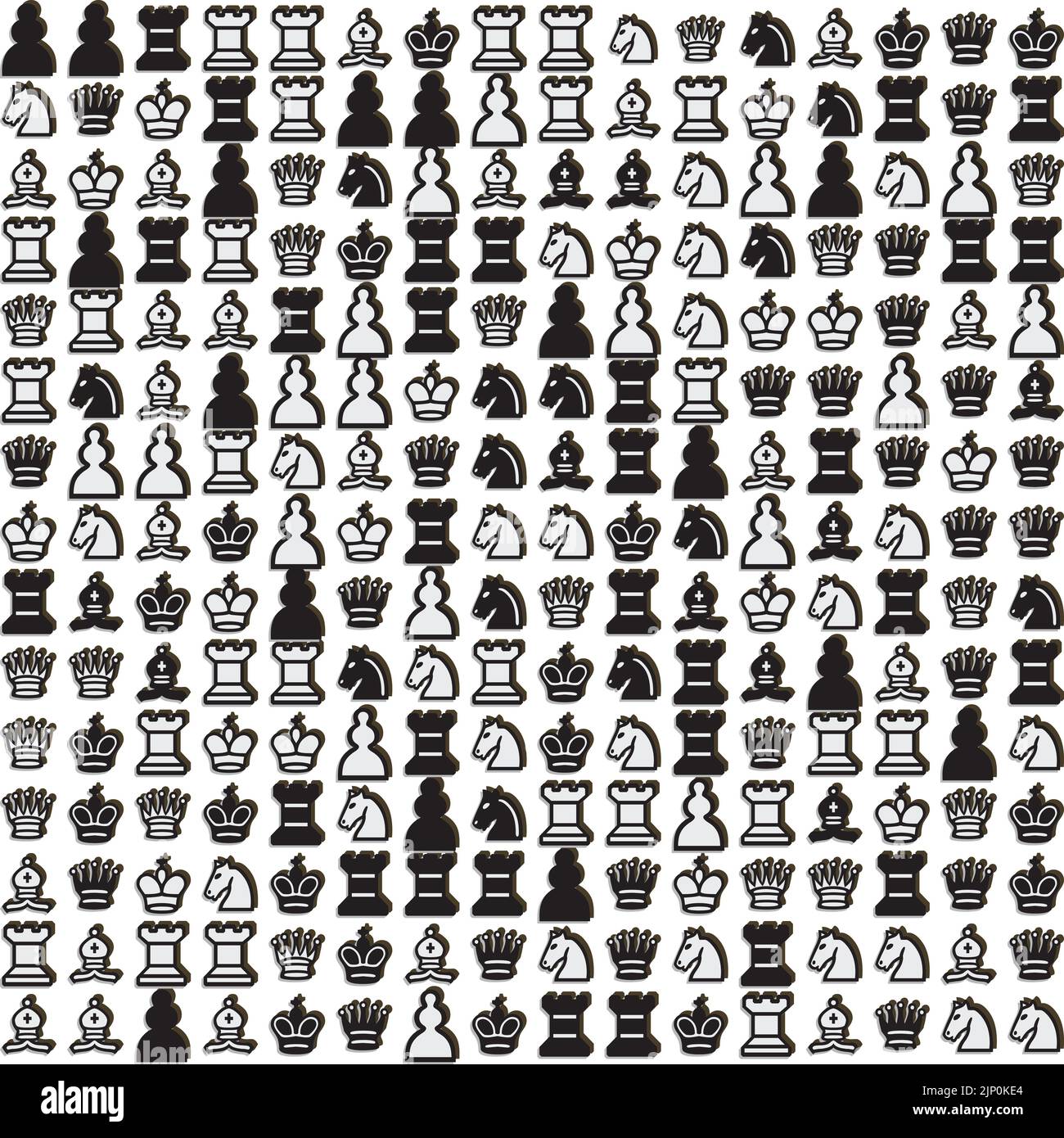 Pattern with black and white chess pieces Stock Vector Image & Art - Alamy