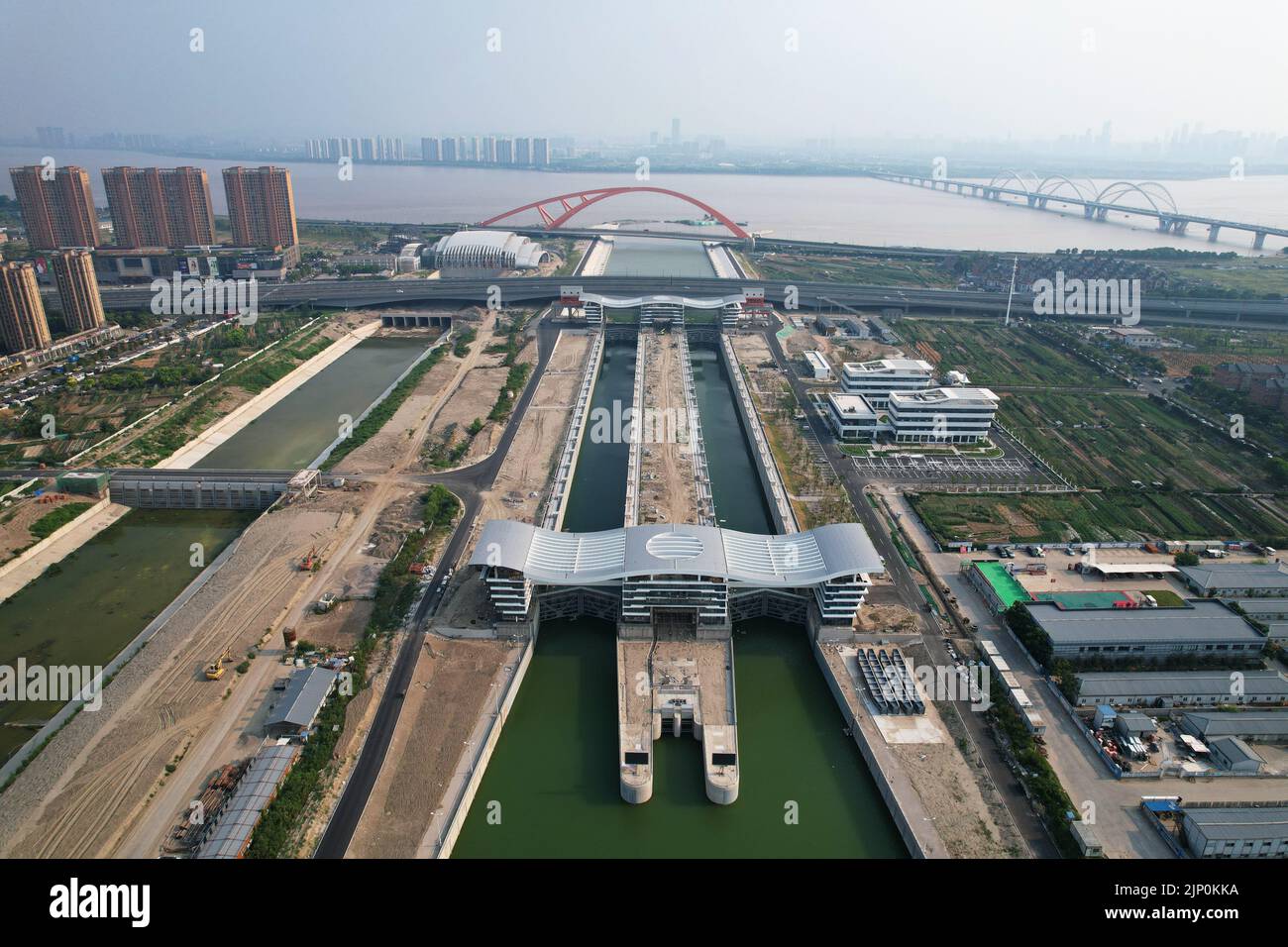 HANGZHOU, CHINA - AUGUST 14, 2022 - An aerial view of the Hangzhou ...