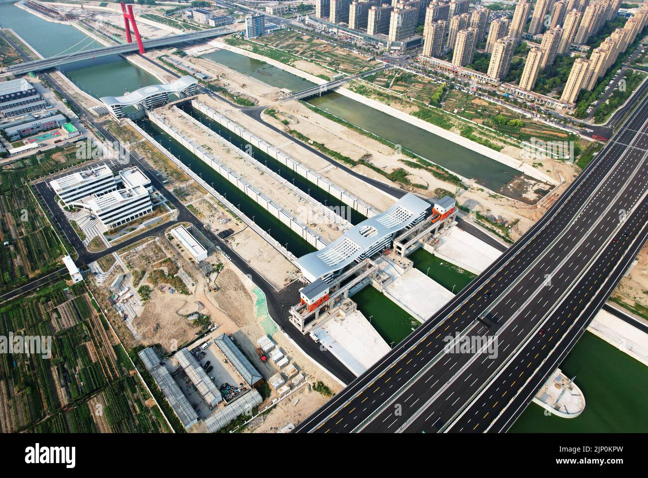 HANGZHOU, CHINA - AUGUST 14, 2022 - An aerial view of the Hangzhou ...