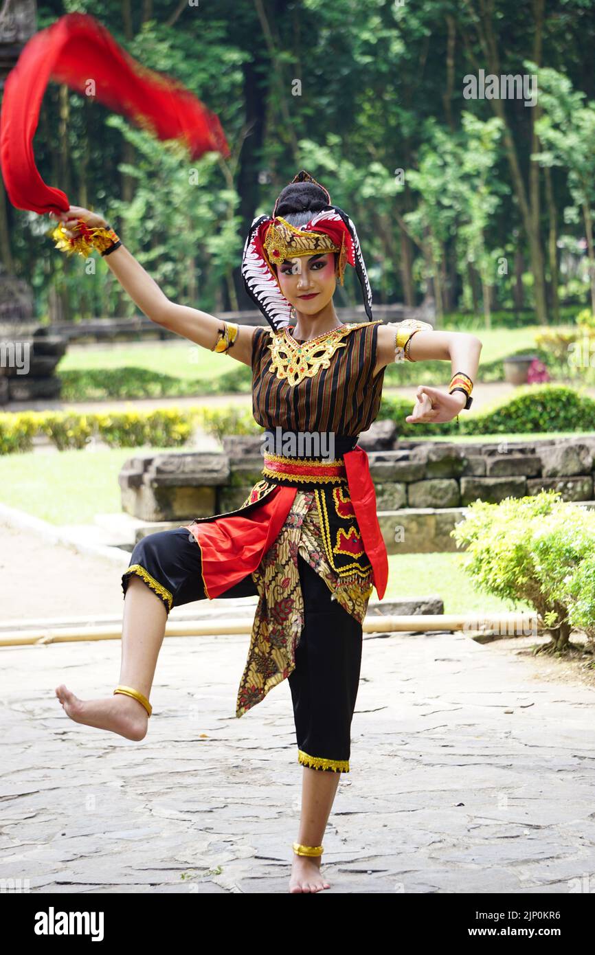 Indonesian dancers with traditional costumes are ready to perform to ...