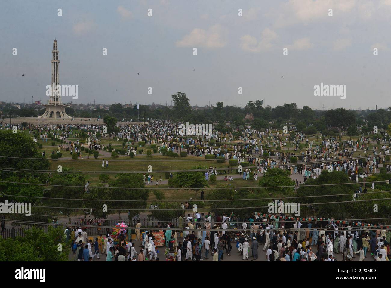 Lahore, Punjab, Pakistan. 14th Aug, 2022. Pakistani people take a part ...