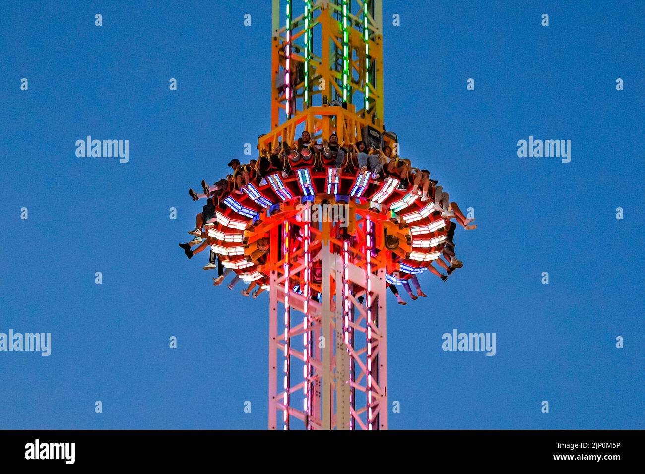 Herne, NRW, Germany. 14th Aug, 2022. People scream and laugh on the ...