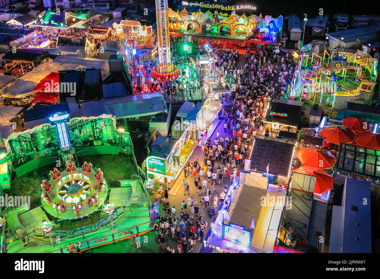 Herne, NRW, Germany. 14th Aug, 2022. Parts of the fair from above ...